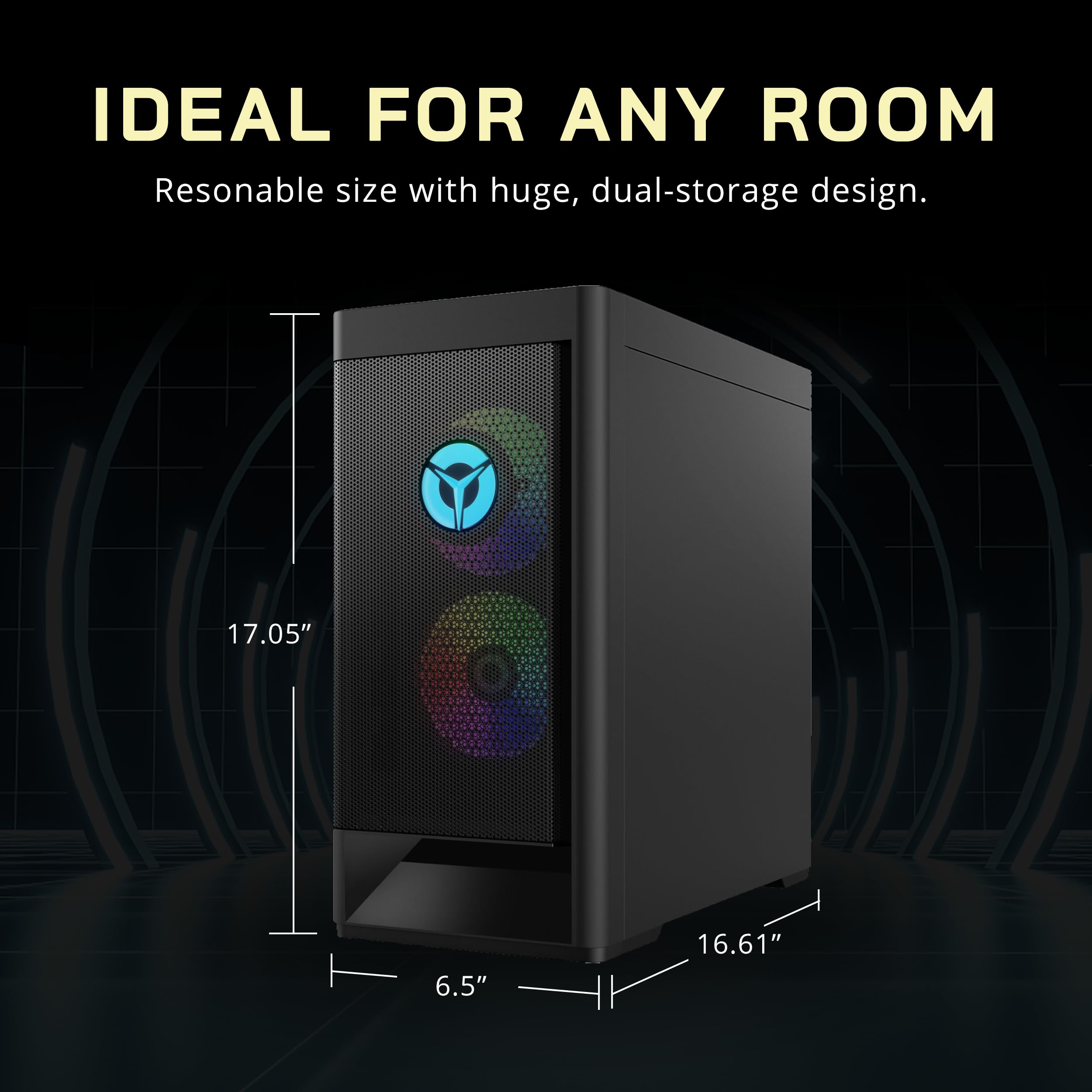 LENOVO Legion 5i Tower Gen 7 Gaming Desktop, Intel Core i7-12700 Processor, 64GB DDR5 RAM, 2TB PCIe SSD + 4TB HDD, NVIDIA GeForce RTX 3060 12G DDR6, Win 11 Pro, Black, 32GB Hotface USB Card