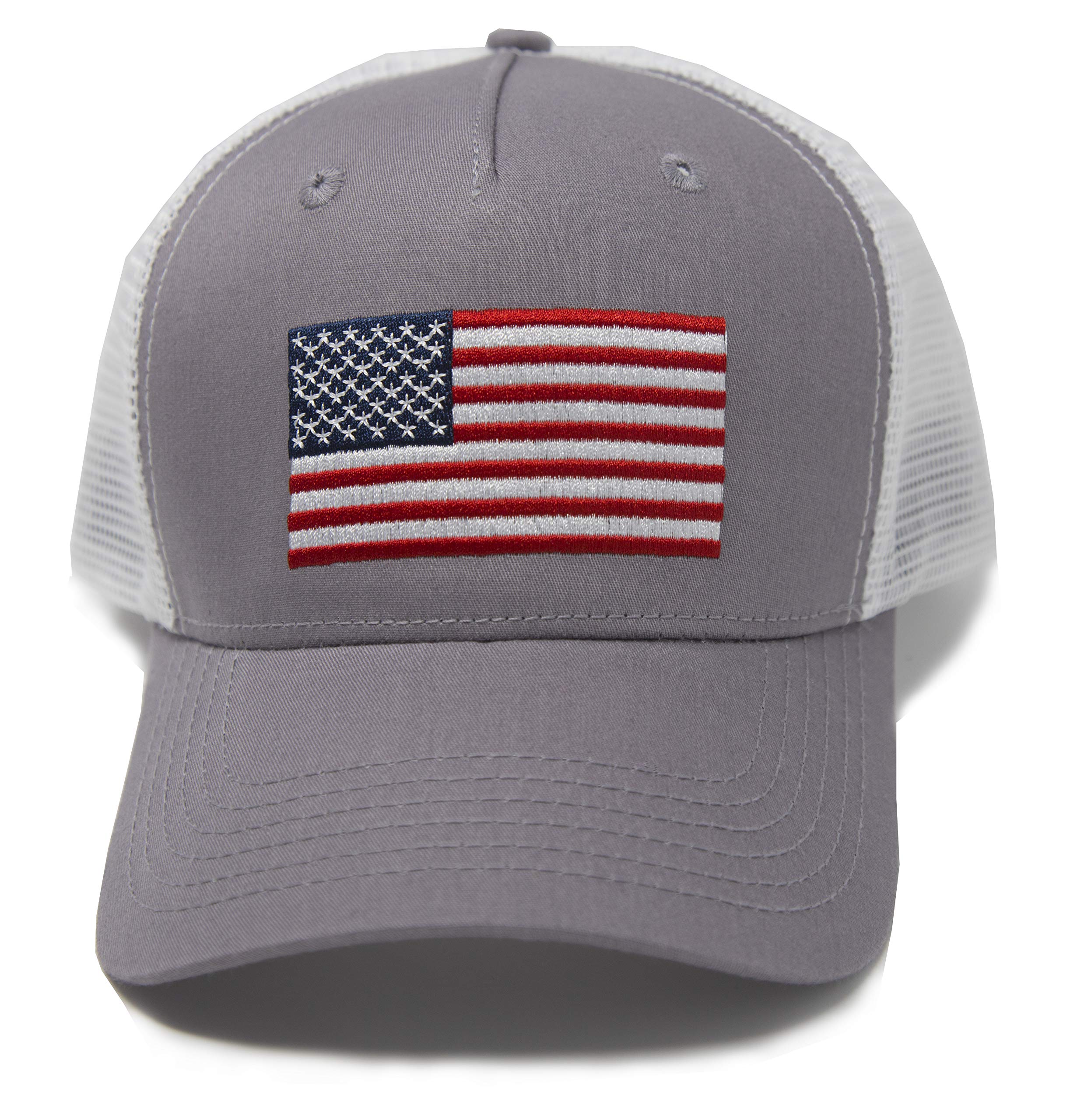 International Tie American Flag Hat for Men and Women - USA Flag Patriotic Trucker Baseball Snapback Cap