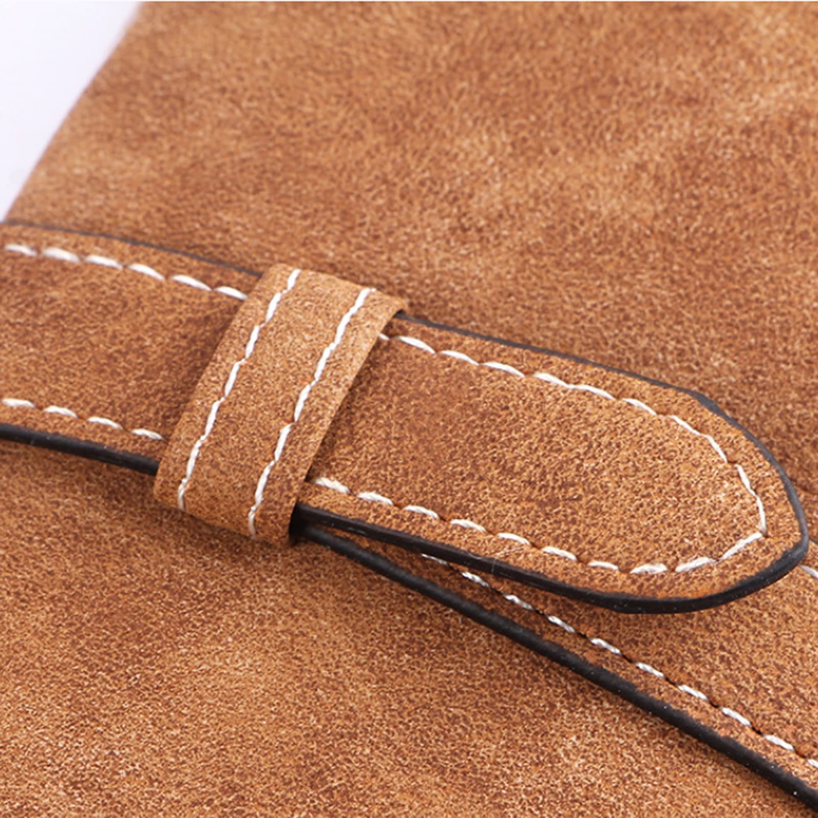 OSDFN Wallet Long Purse Two Fold Women Wallets Drawstring Nubuck Leather Zipper Suede Wallet Ladies Clutch Bag