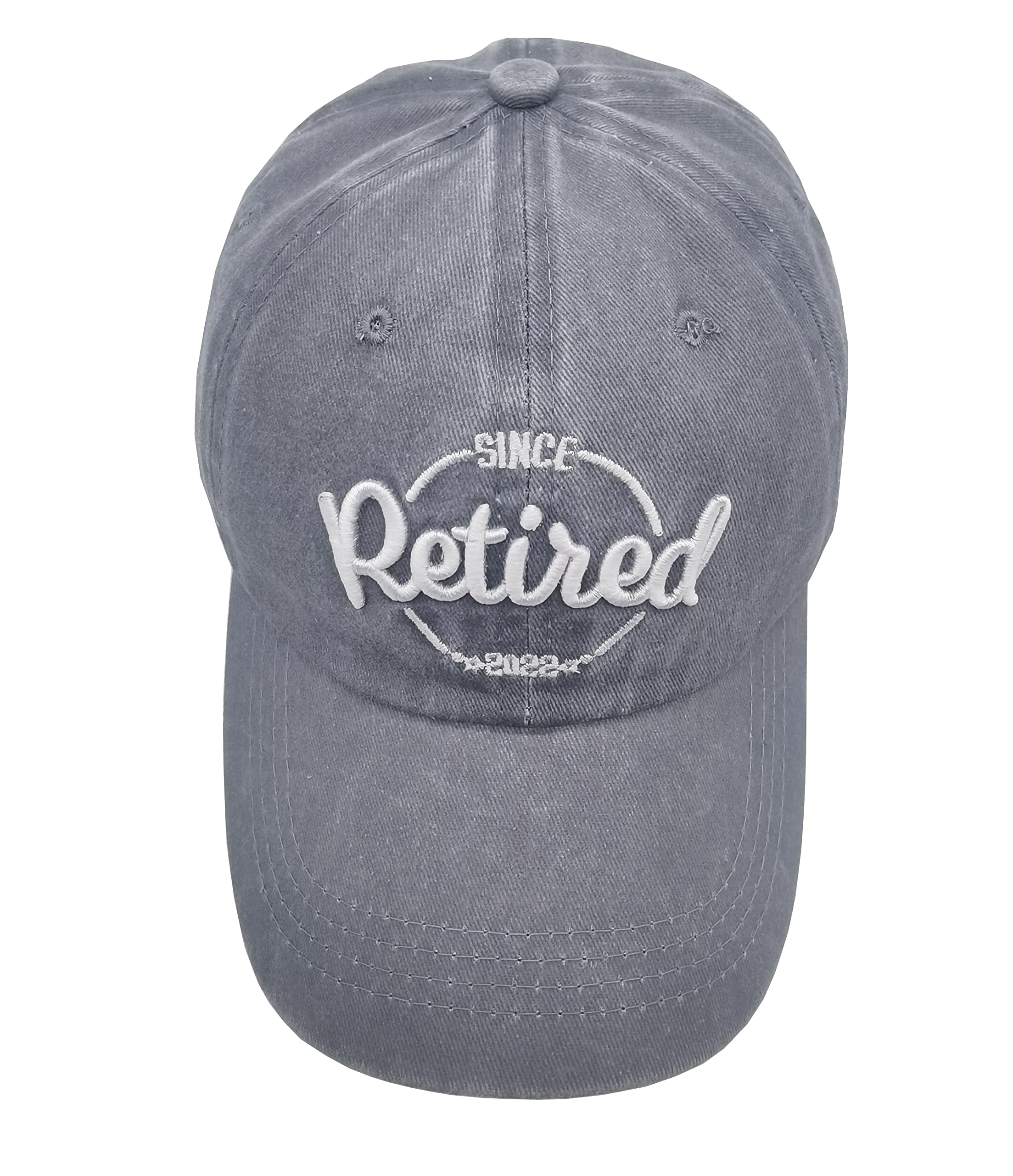 LOKIDVE Men's Retired Since 2022 Baseball Cap Retirement Embroidered Adjustable Denim Dad Hat Grey