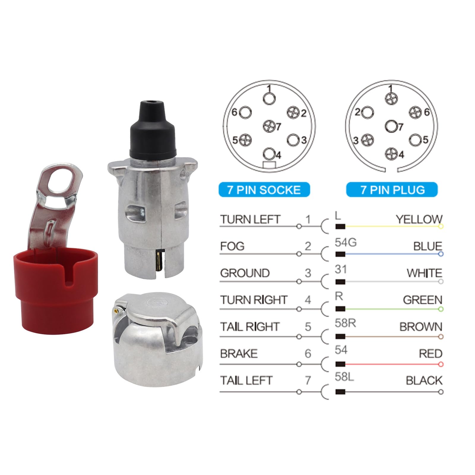 Osdhezcn 7 Trailer Plug Adapter 7 Pin Trailer Plug Trailer Connector Trailer Plug 7 Pin Plug Adapter Trailer Connector Trailer Connector