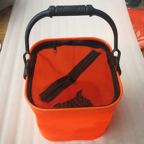 LMMDDP Foldable EVA Water Bucket with Rope Belt Outdoor Collapsible Bag Carp Fishing Bait Buckets Tackle Tools Accessories 1Pcs