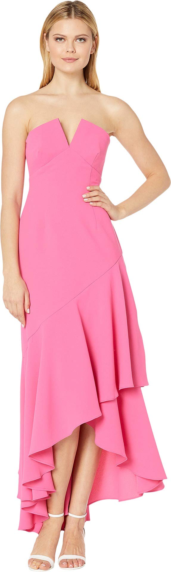 JILL Jill Stuart Womens Ruffled Hi-Low Evening Dress Pink 6
