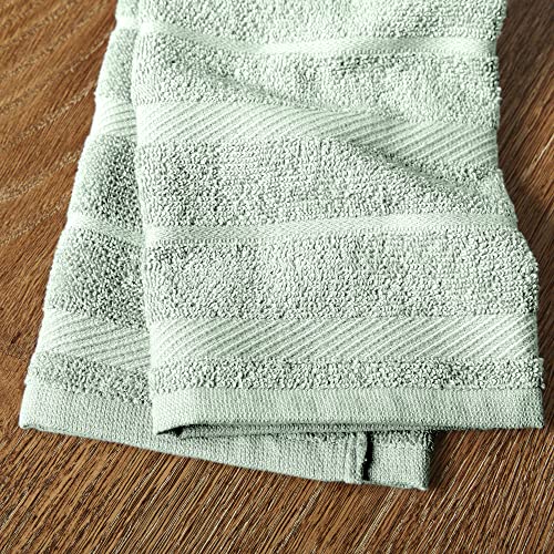 KitchenAid Albany Kitchen Towel 4-Pack Set, Pistachio/White, 16"x26"