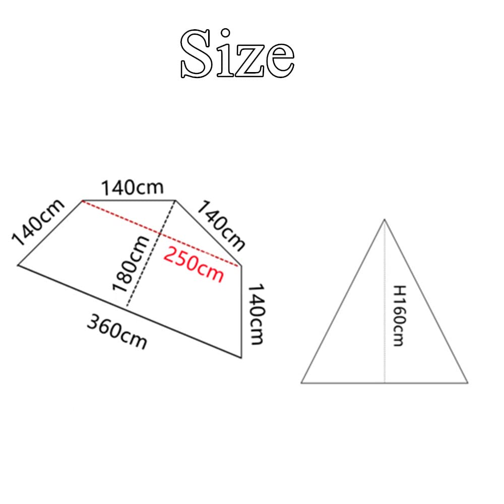 MCETO Outdoor Half Inner Mesh Tent,TX400PRO 5 Corner Tipi Hot Backpacking Hiking Bushcraft Travel Stove Equipment