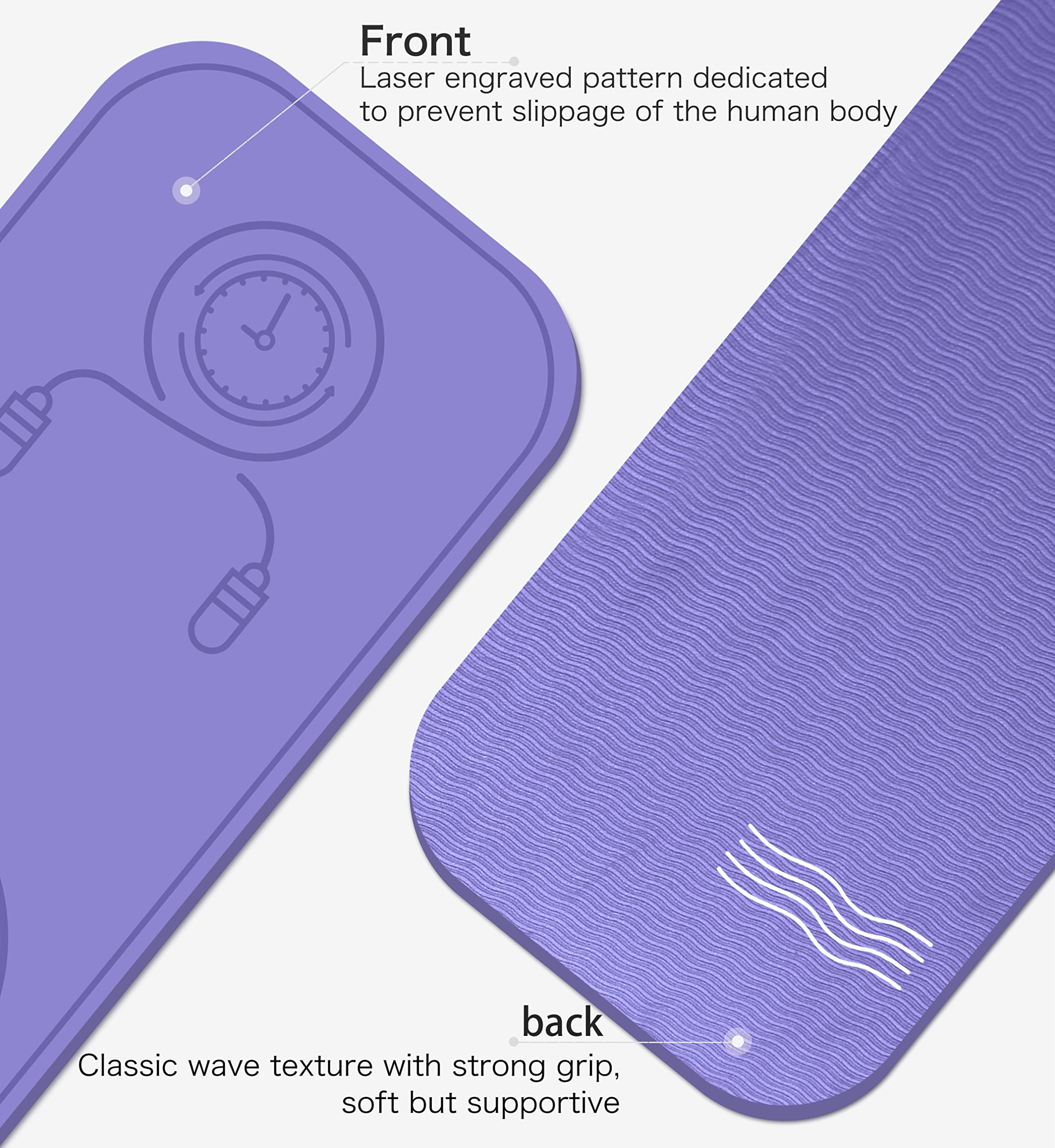 LERYG Jump Rope Mat Shockproof Exercise Skipping Mat All-Purpose Extra Thick High Density Anti-Tear Exercise Yoga Mat, Non Slip Jump Rope Mat for Indoor and Outdoor in Purple