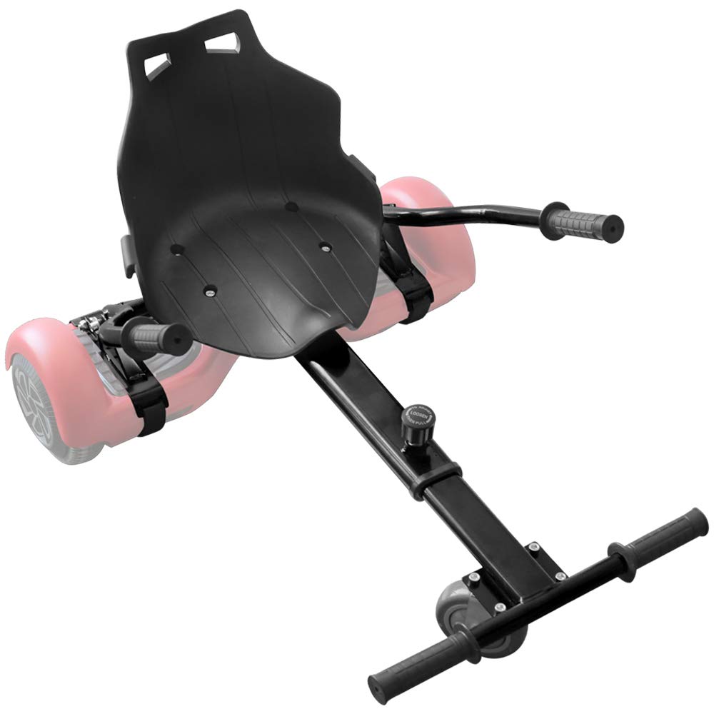 Hovercart Universal Hover Board Go Kart with Adjustable Length Compatible with Most Hoverboard Self Balancing Scooters for Kids and Adults (Black)