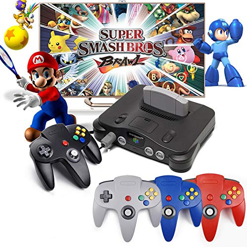 King Smart N64 Controller, Wired N64 Video Game with Upgraded Joystick for Original N64 Console (Sapphire Blue and Clear Purple)