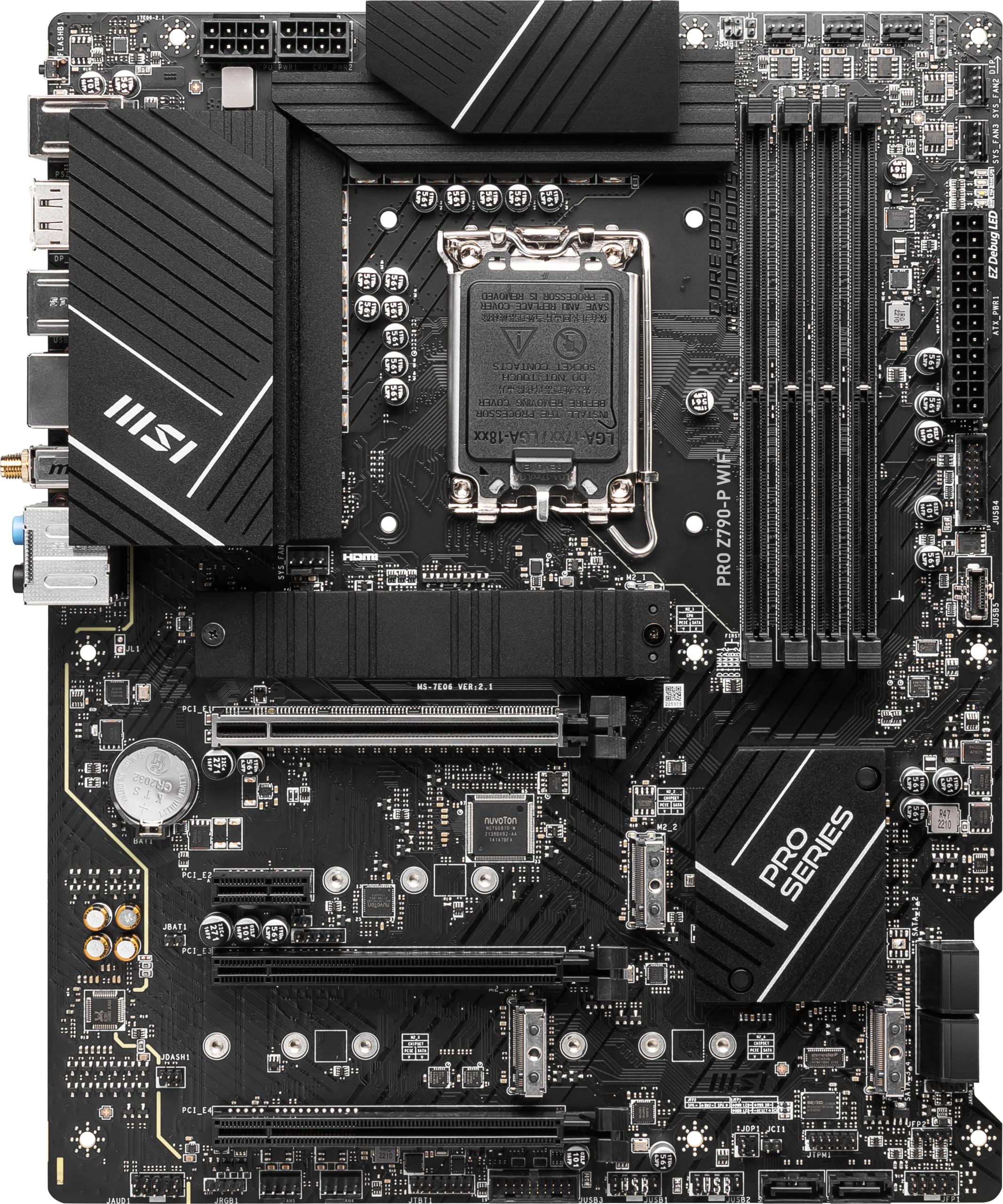 MSI PRO Z790-P WiFi ProSeries Motherboard (Supports 12th/13th/14th Gen Intel Processors, LGA 1700, DDR5, PCIe 5.0, M.2, 2.5Gbps LAN, USB 3.2 Gen2, HDMI/DP, Wi-Fi 6E, Bluetooth 5.3, ATX)