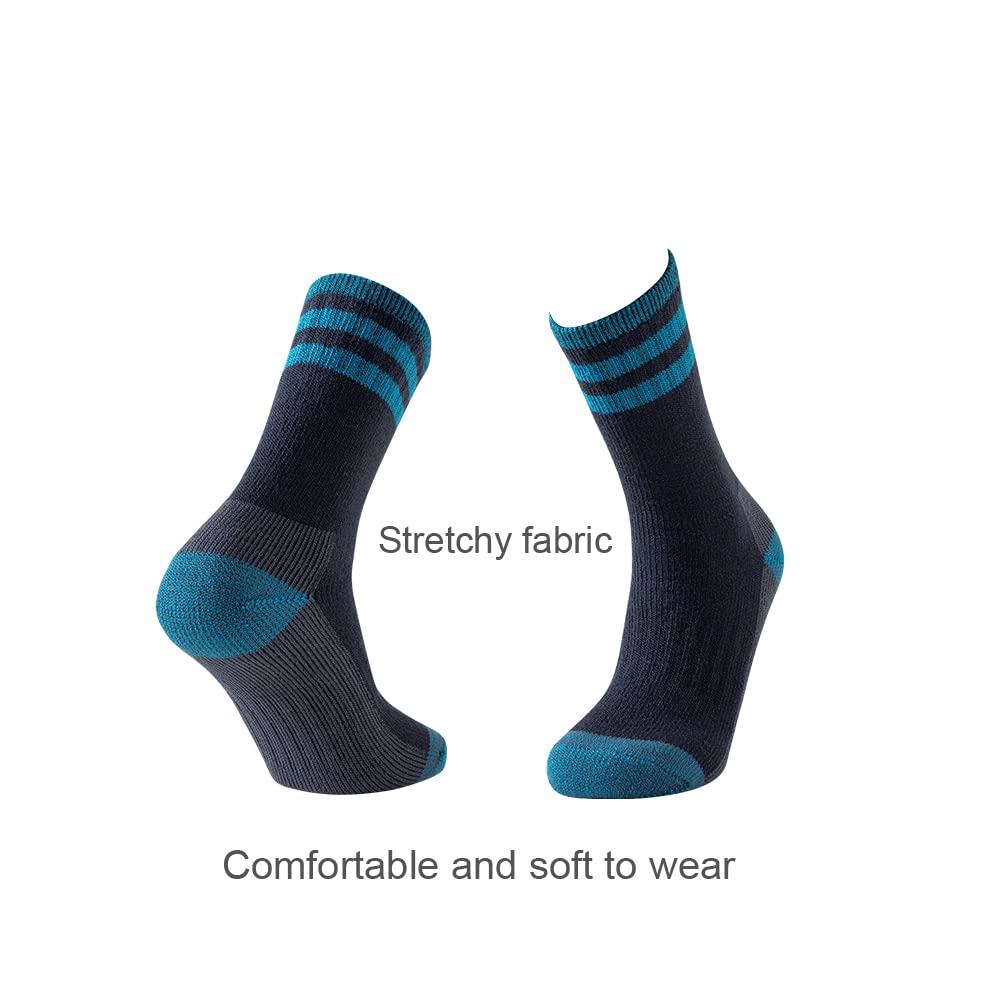 LTYRR Wool Socks for Men 70% Merino Warm Thermal Boot Socks Breathable 1Pairs Sky blue black