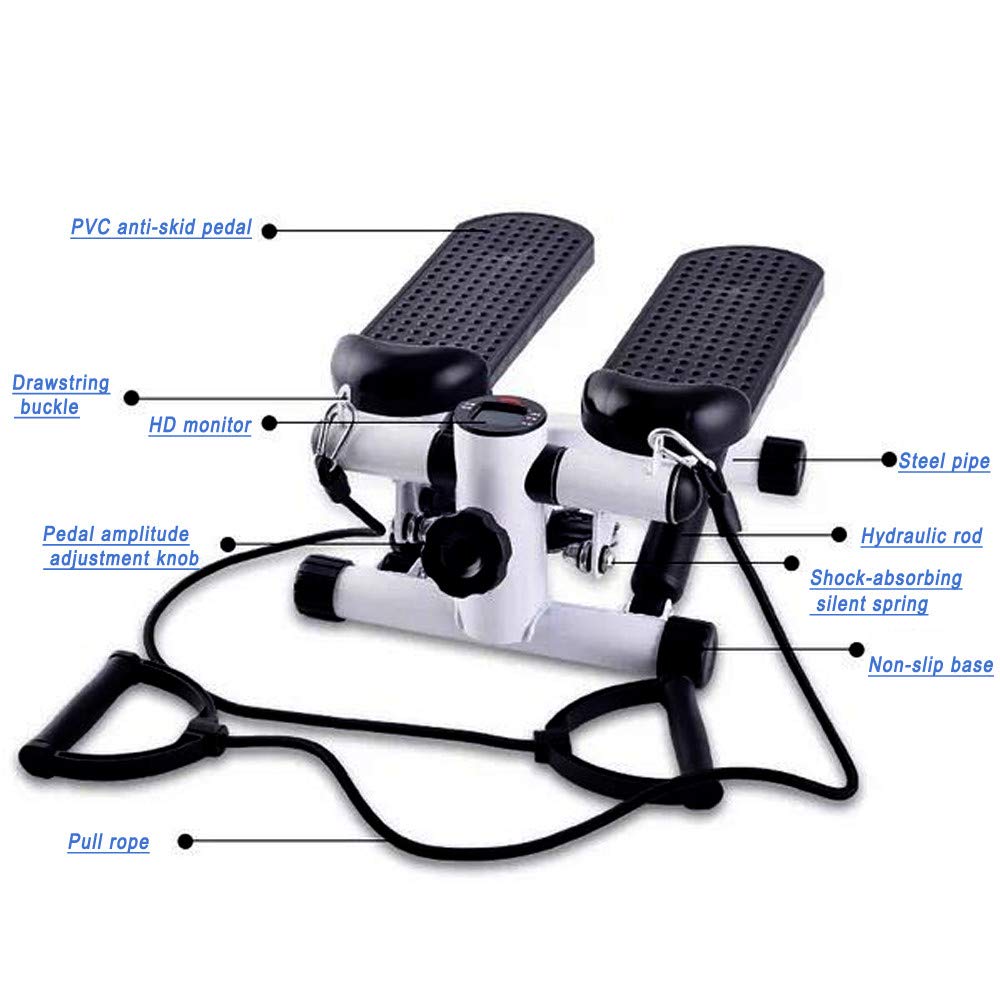 Kusou Step Machines Professional Stepper Cardio Training Stair Home Gym Workout Fitness with Resistance Bands Silent Mountaineering Multi-Function with Drawstring