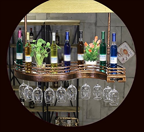 Wine Racks Metal Wine Rack/Hanging Red Wine Cup Holder/Hanging Upside Down Glass Holder/Creative Home Bar/Wine Rack Hanging Glass Holder (Size : 60 * 23cm)