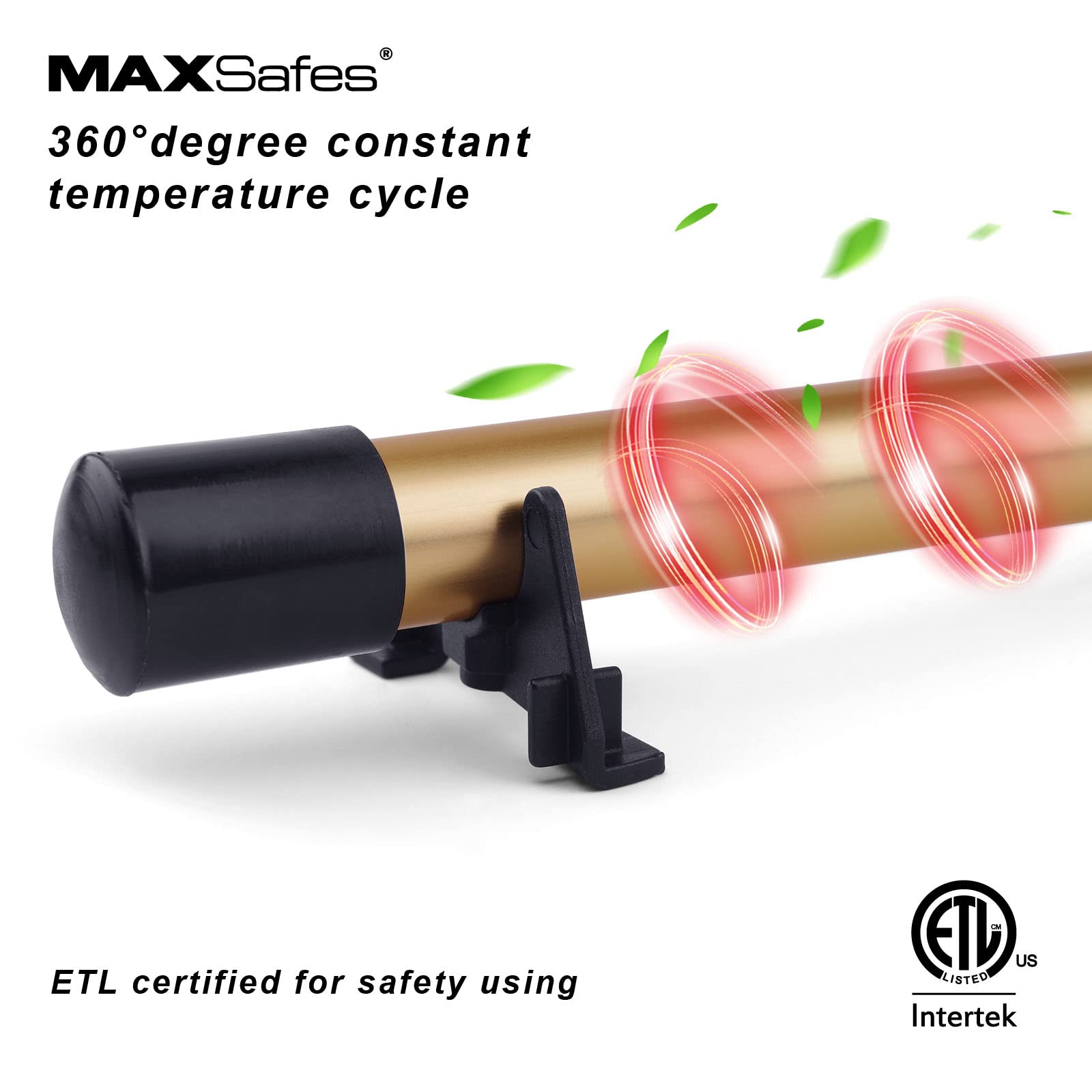 MAXSafes Gun Safe Dehumidifier Rod, Dry Golden Rod - Easy Installation Plug-in Electric Dehumidifier Eliminates Moisture for Gun Safes & Cabinets, ETL Approved,12in