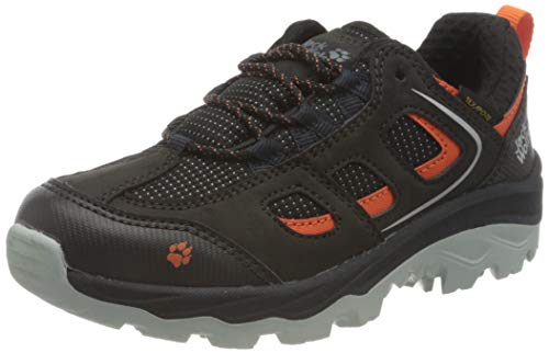 Jack Wolfskin Vojo Texapore Low Hiking Shoe Boot, Phantom/Orange Coral, 2 US Unisex Big Kid