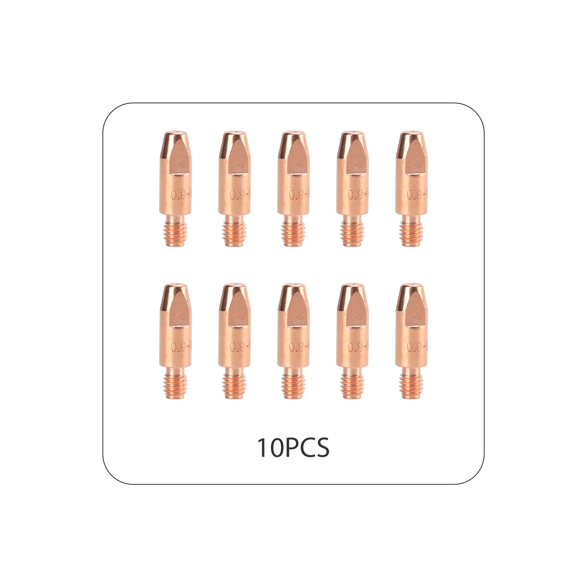 hynade MIG Torch Contact Tip For Mig Welding Torch, Mig Welder, Tweco Binzel or Clarke, 0.030, 10-Pack,Copper 0.030'' (0.8mm)