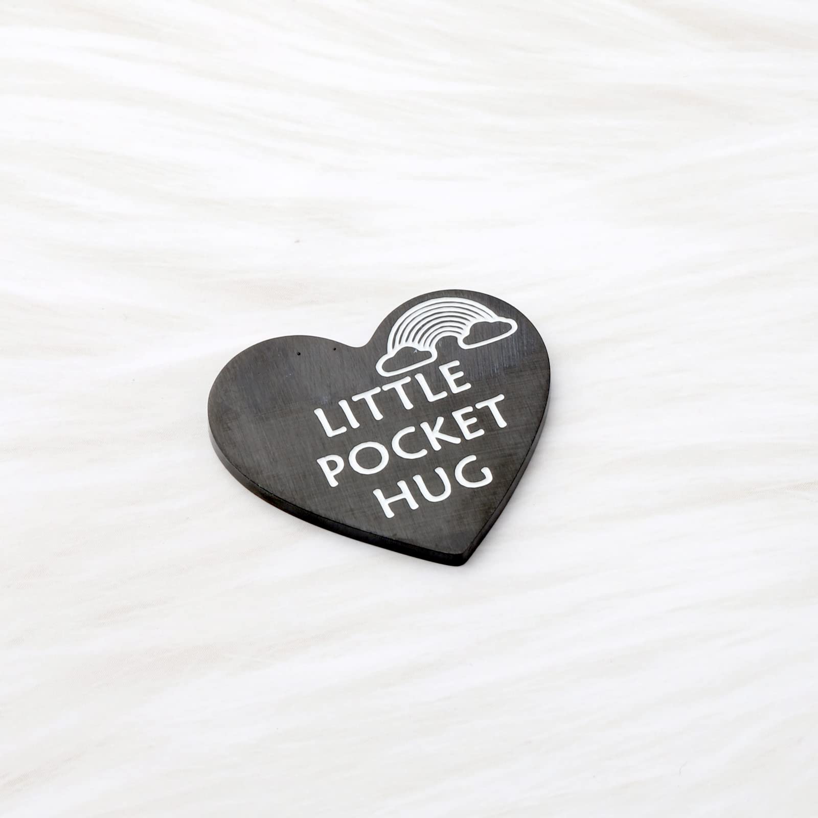 KUIYAI Pocket Hug Token Always Remember You are Braver Than You Believe Token Inspiration Gift Long Distance Relationship Gift (AlwaysRememberHeartBLK)