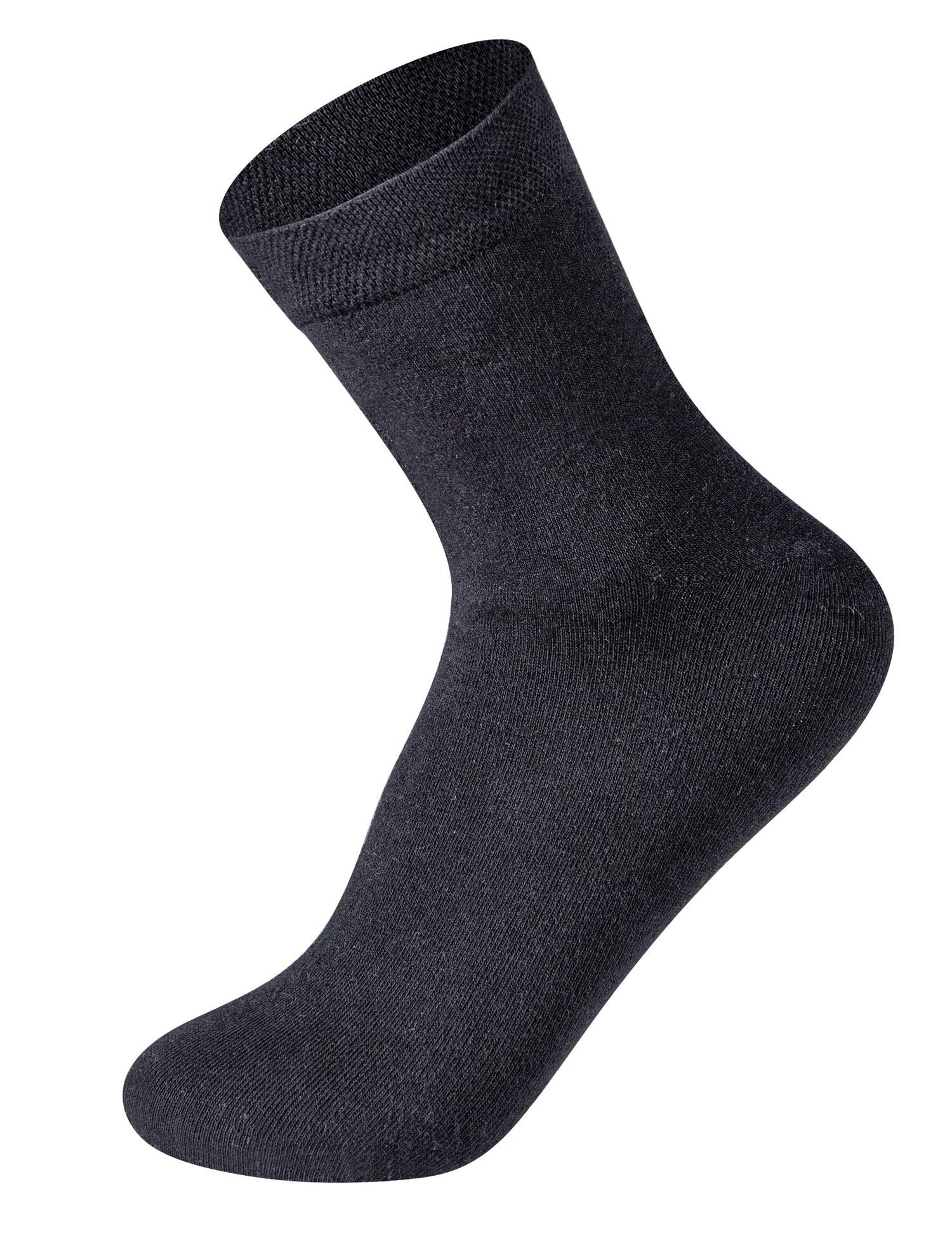 ITSOCKSKY Men's Hiking Walking Socks Moisture Wicking Cotton Athletic Socks Black (3 Pack)