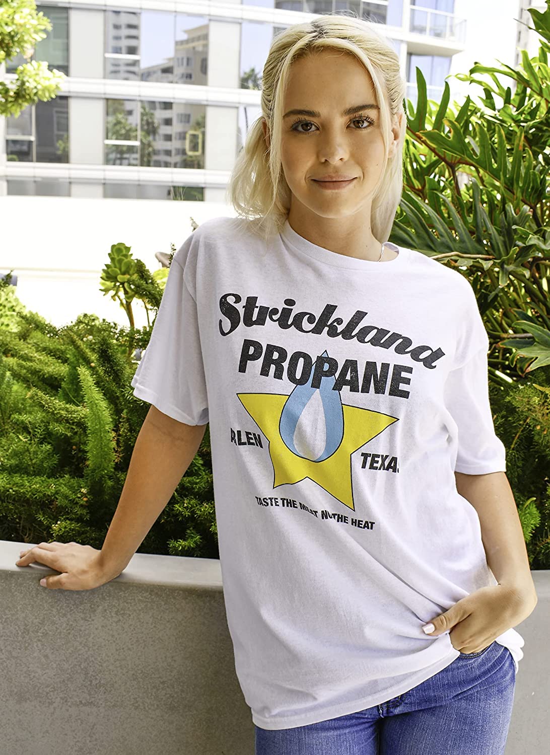 King of The Hill Strickland Propane Logo Adult T-Shirt(White,SM)
