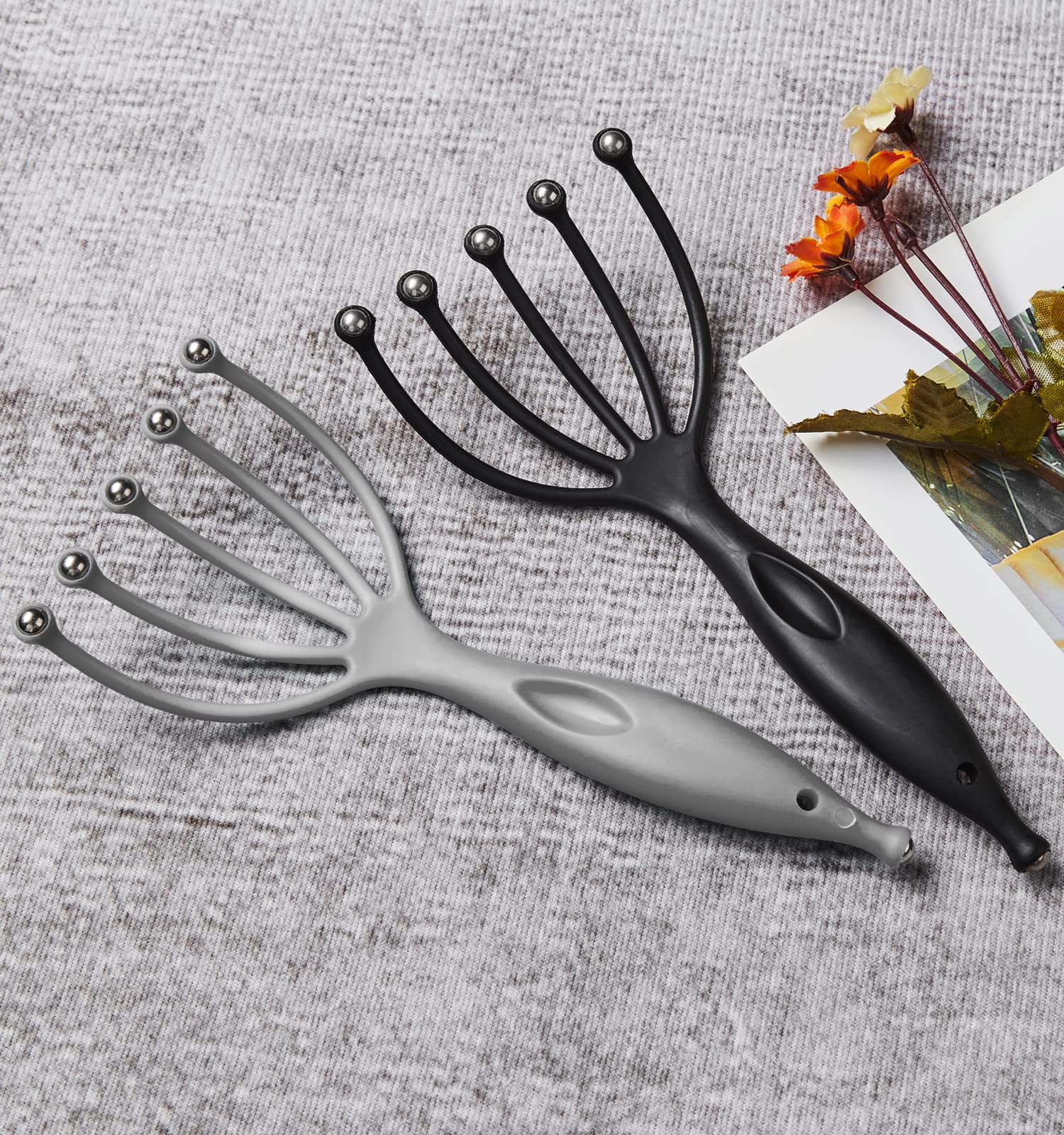 Lyanxinlei Head Massager,Protable Handheld SPA Scalp Massage Tool for Deep Relaxation & Stress Reduction Wet and Dry in The Office Home SPA (2-Pack)
