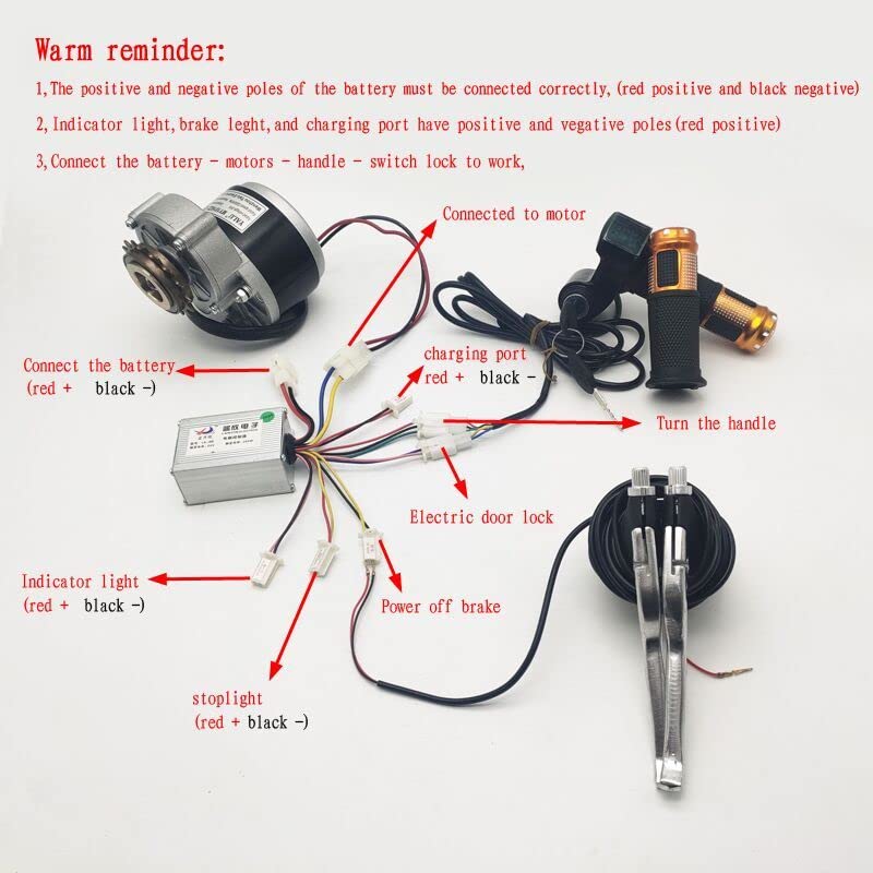 KIOPOWQ 24V 250W Electric Bike Left Side Drive Motor Kit Mountain Bicycle Conversion Kit with Twist Throttle,Can Fit Most of Common Bicycle