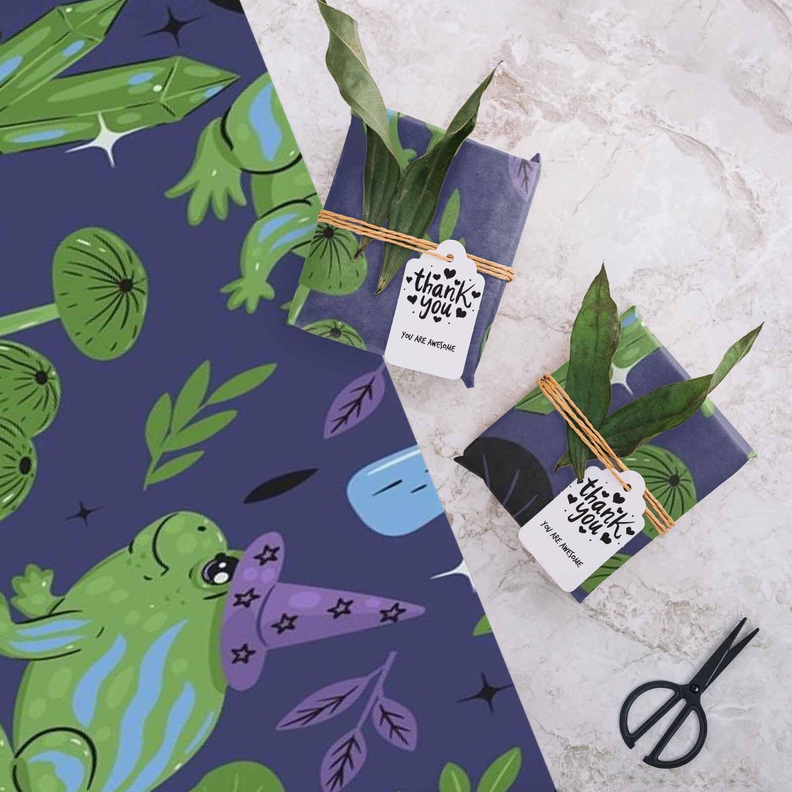 InterestPrint Magic Toads In Hats Gift Wrapping Paper Unique Design for Christmas Birthdays and Party 2 Pieces