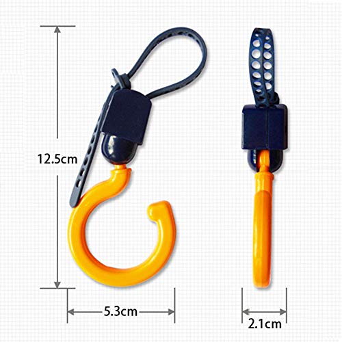 JCBIZ 2PCS Hanger Hook 360 Degree Rotate Swivel Baby Stroller Hooks Hanging Pram Cart Holder Clips Accessories Multi Purpose Blue+Orange