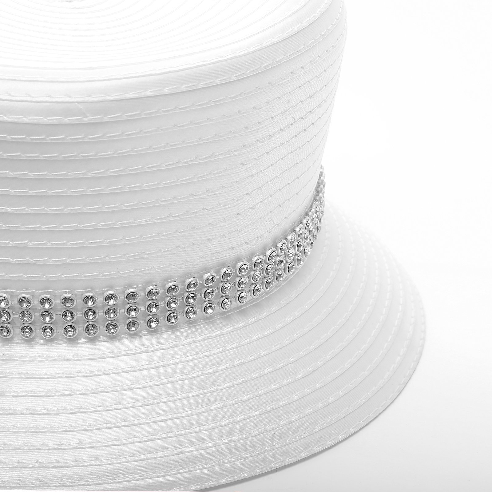 Janey&Rubbins Women's Gorgeous Derby Day Tea Party Church Rhinestones Fascinator Hat (White)