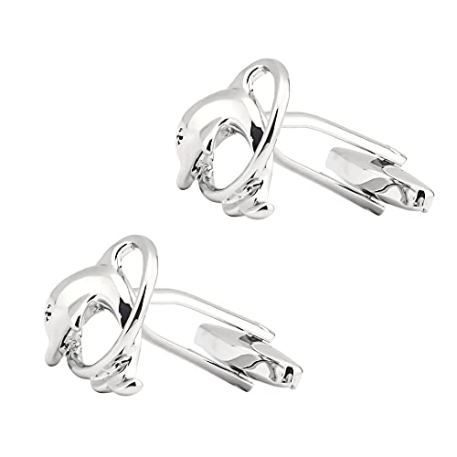 Men's tie Clip Cufflinks Dolphin Shaped Glossy Metal Cufflinks Men's French Shirt Cufflinks