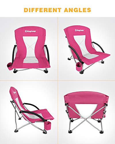 KingCamp KC3841 Camping Chair, One Size, DARKROSE_Low BACK-1-VSVC