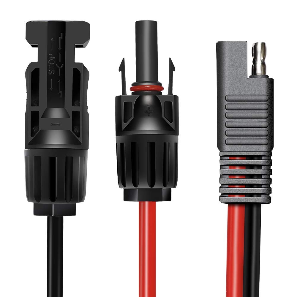 iMESTOU 10 AWG SAE Adapter Solar Extension Connector Cable 60 cm/ 24 inch with SAE Polarity Reverse Connector for RV Solar Panel Systems Solar Power Generators