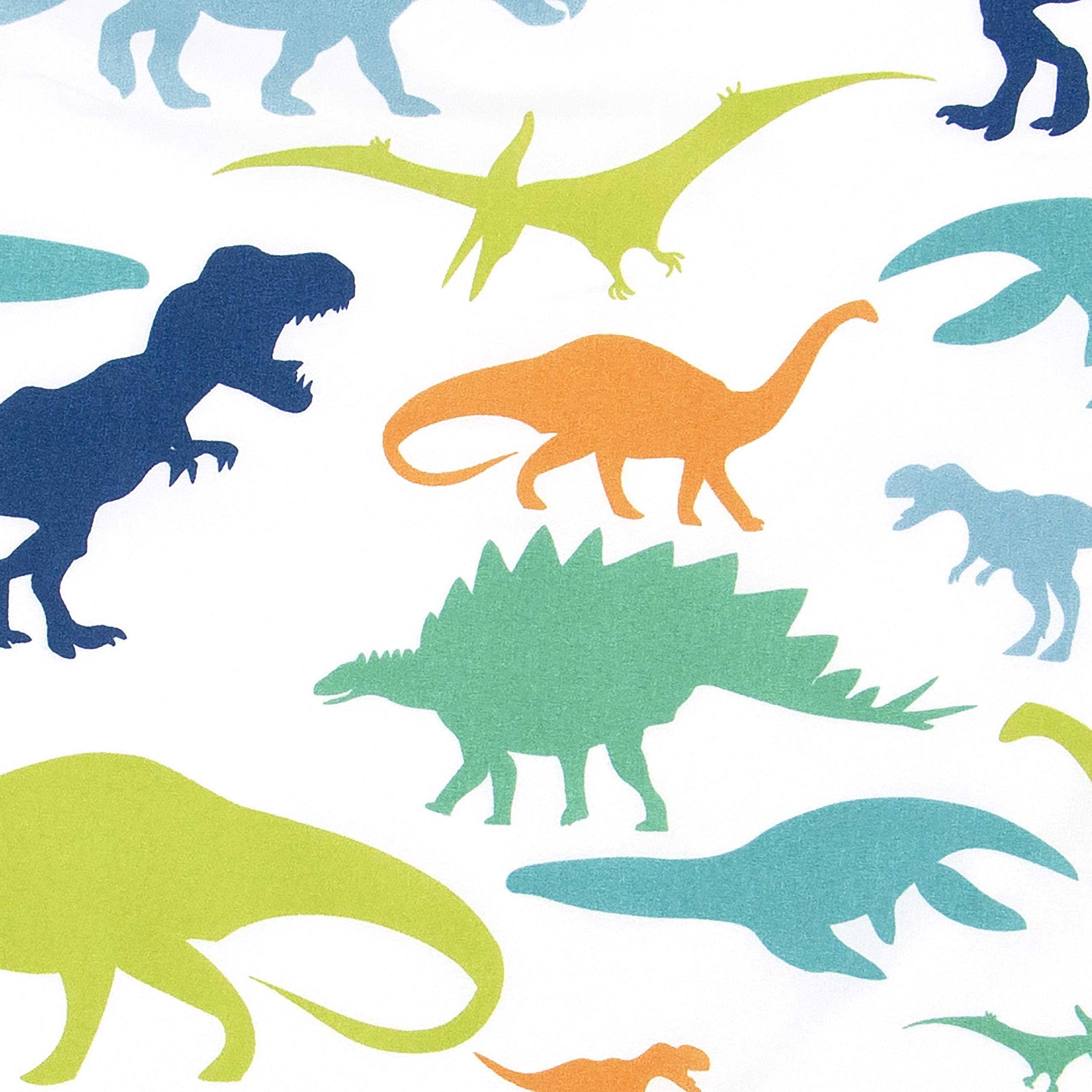Kids Rule 4-Piece Dinosaurs Sheet Set | 1 Full Flat Sheet, 1 Full Fitted Sheet & 2 Queen Pillowcases | 100% Softly Brushed Microfiber Polyester | Soft, Smooth & Durable | Ideal for Kids | Multicolored