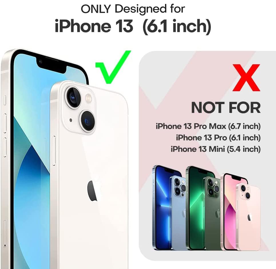 TAURI [5 in 1 Designed for iPhone 13 Case, [Not-Yellowing] with 2X Tempered Glass Screen Protector + 2X Camera Lens Protector [Military-Grade Drop Protection] Shockproof Slim 6.1 Inch Pink…、