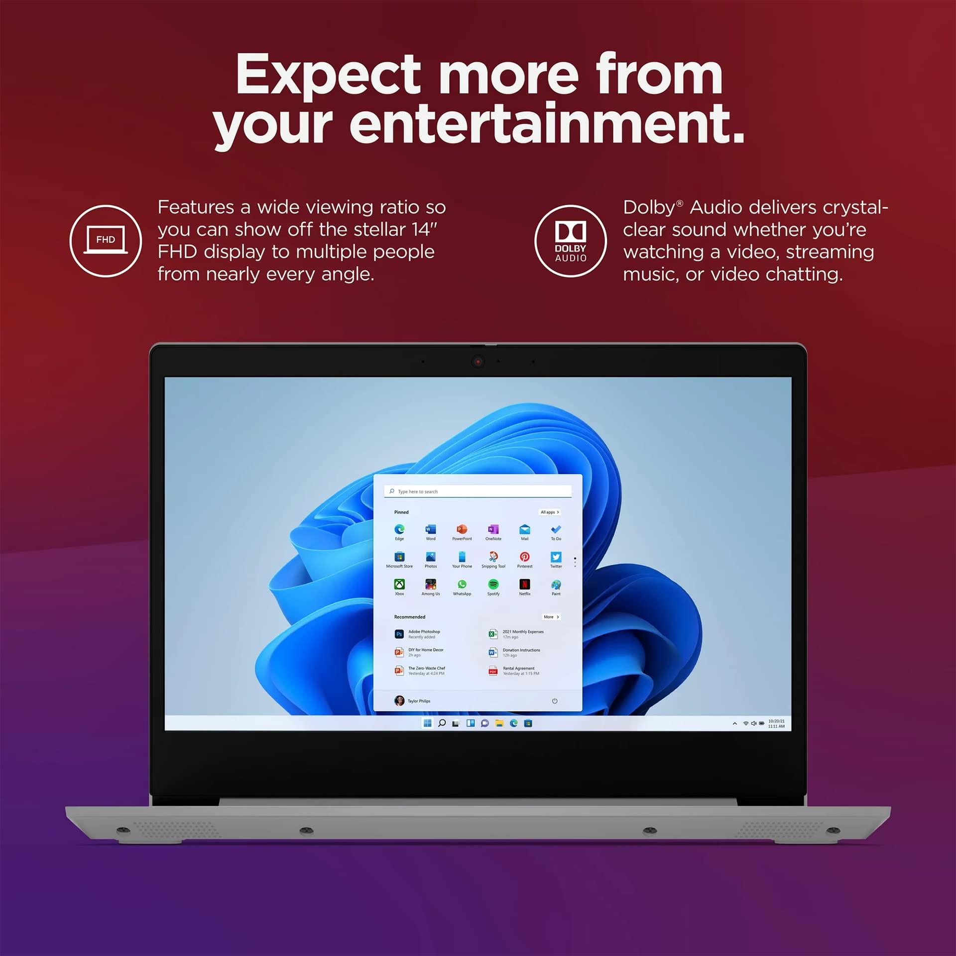 Lenovo IdeaPad 3 14" FHD Laptop for Study and Work, 20GB RAM, 1TB NVMe SSD, Intel Dual Core Processor, Webcam, WiFi 6, HDMI, SD Card Reader, Windows 11 Home, CUE Accessories