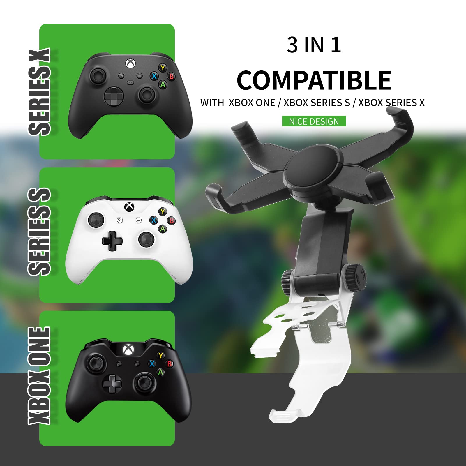 Olygive Xbox Series X Controller Phone Mount, Black, Compatible with Smartphones