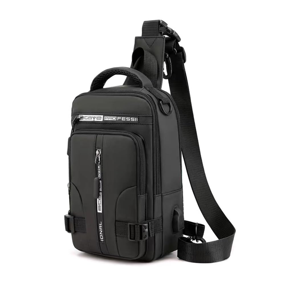 kollsvein Waterproof Sling Crossbody Shoulder Bag for Men, Motorcycle Backpack Tactical Chest Bag for Travel Hiking