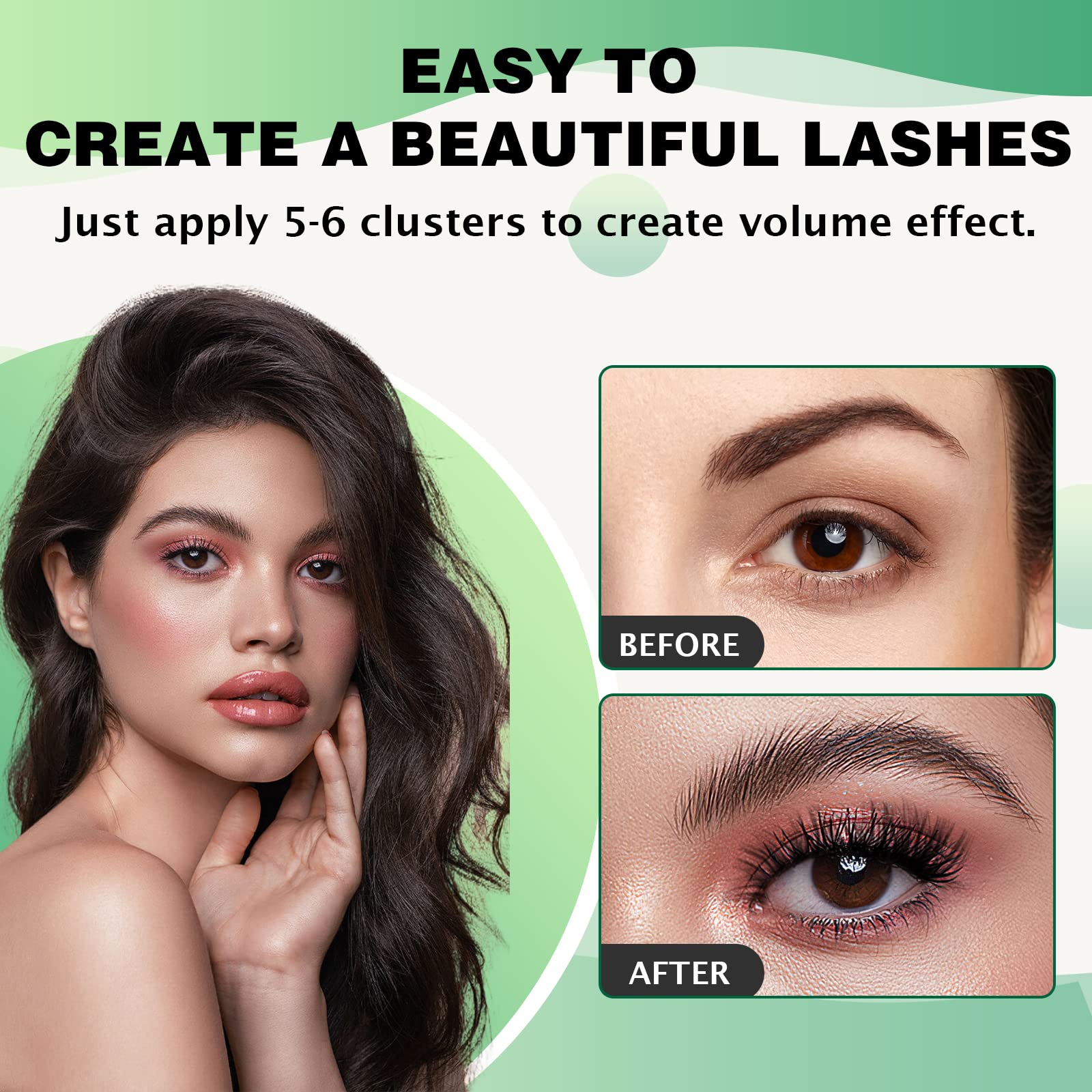 Lash Clusters,96 Pcs Cluster Lashes C Curl 10mm DIY Lash Extensions Eyelash Clusters,KEYYOU Volume Wispy Individual Lashes Soft&Comfortable Easy DIY at Home(Y01,C-10mm)