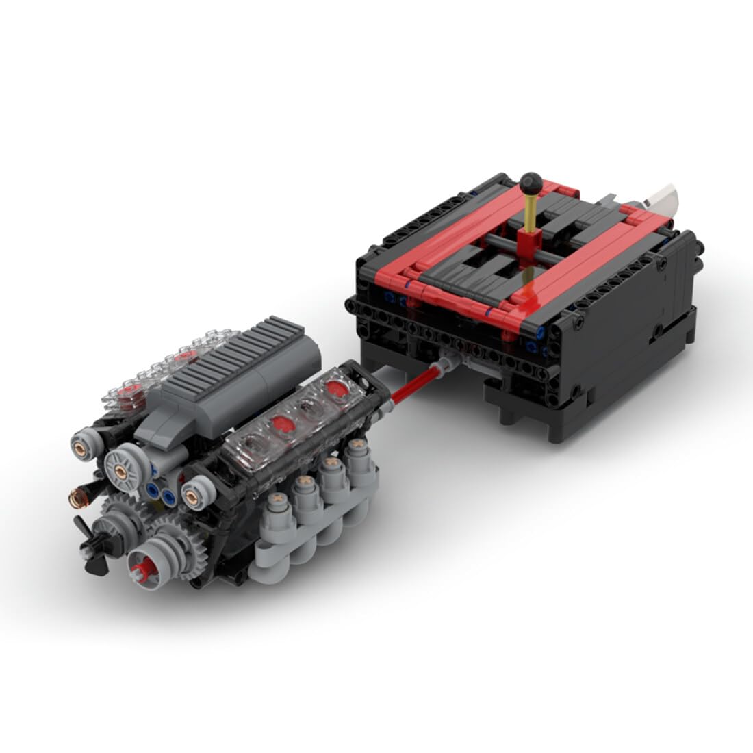 HMNY MOC Engine Building Kit, V8 Engine with Gearbox, Educational Engineering & Science Kit, Compatible with Lego (568PCS)