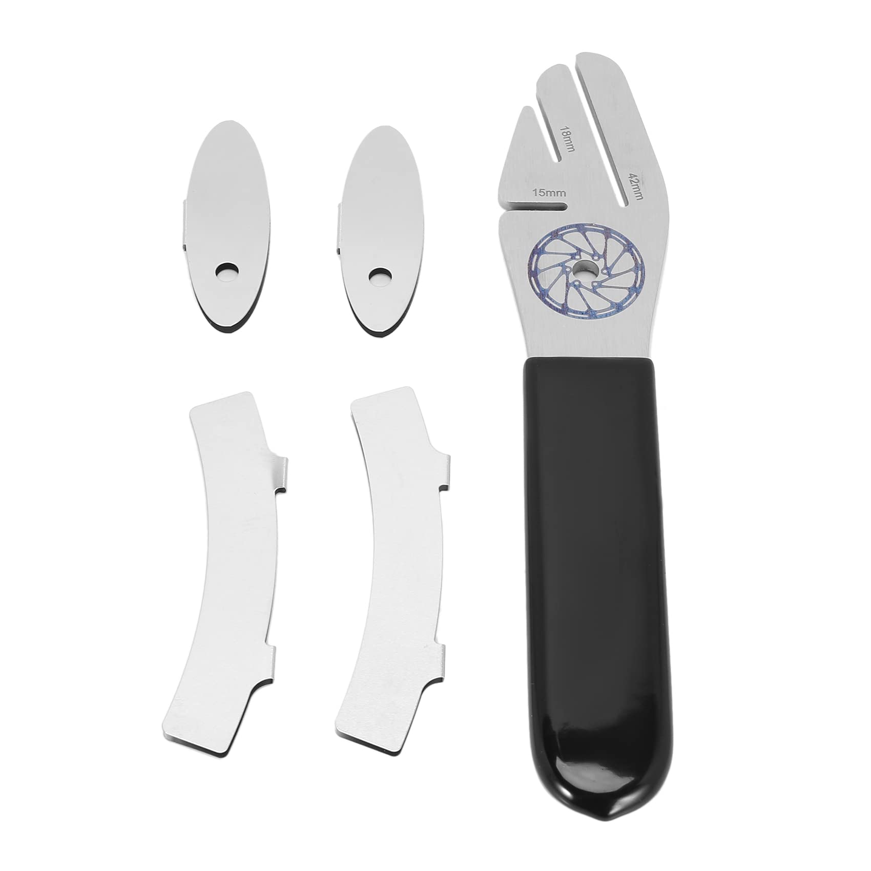Nebel Bike Disc Brake Correction Wrench Brake Rotor Alignment Truing Tool with Disc Brake Pads Tool for MTB Road Bike, Silver&Black