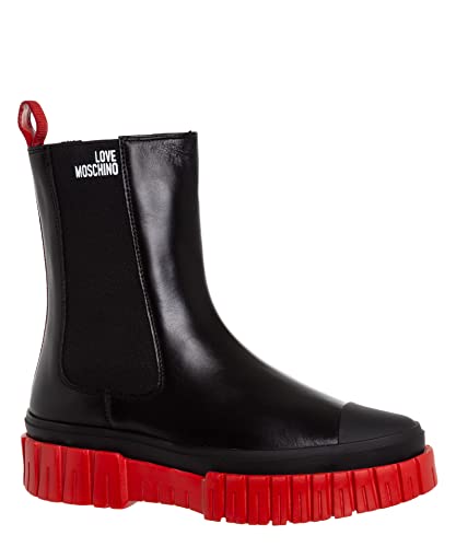 Love Moschino women ankle boots black - red 7 US
