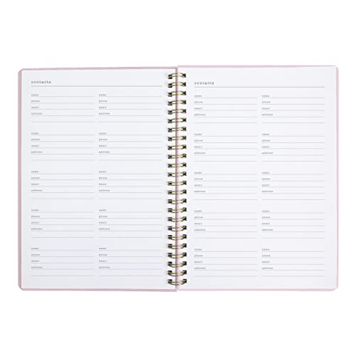 Letts Celebrate Weekly/Monthly Planner, 12 Months, January to December, 2024, Gold Twin-Wire Binding, A5 Size, 8.25" x 5.875", Multilingual, Rose (C082185-24)