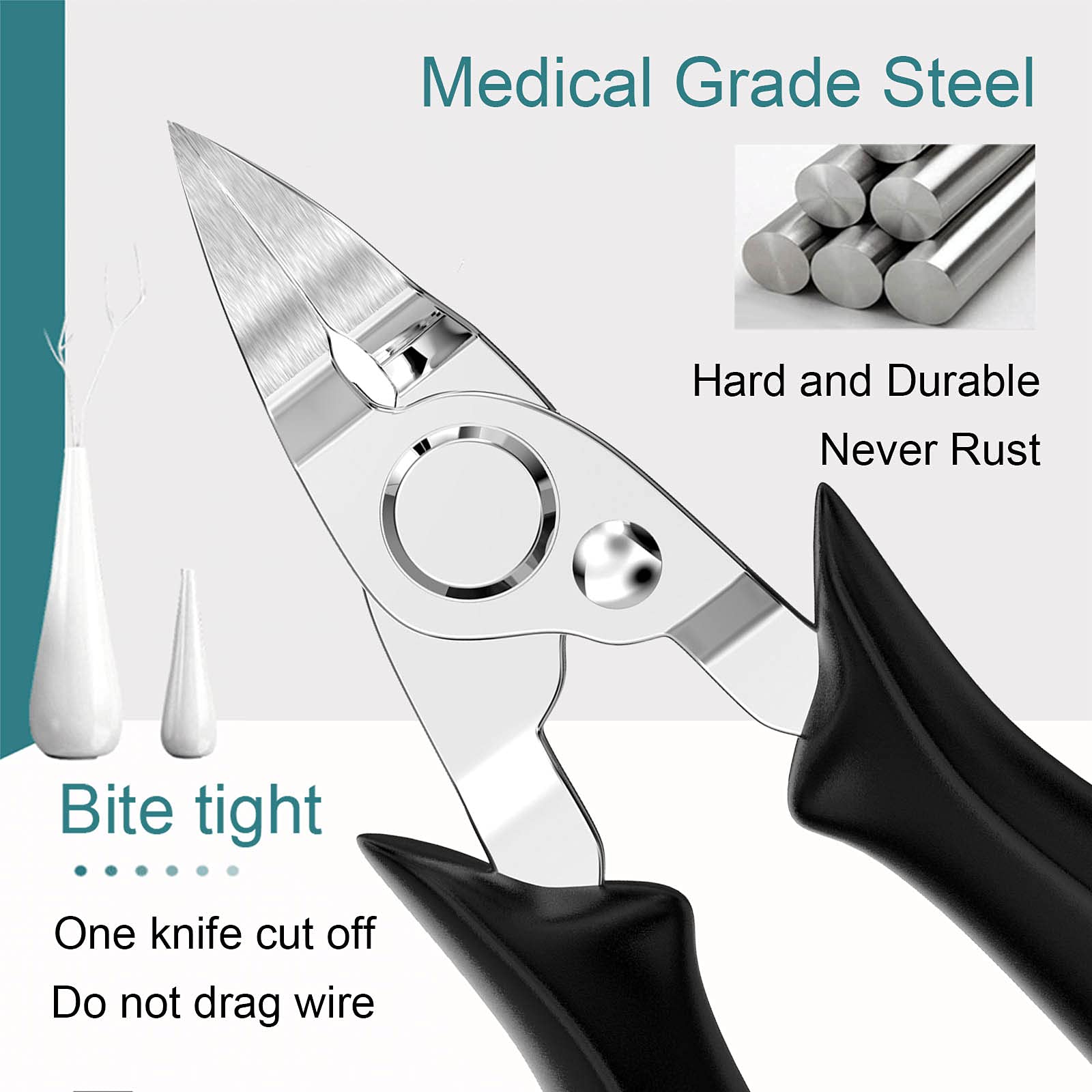 Ingrown Toenail Clippers, Steel Nail Clippers for Professional Podiatrist, Unique Long Handle Curved Blade Tool for Thick & Ingrown Nails, Suitable for Men, Women and Elderly-XIORRY