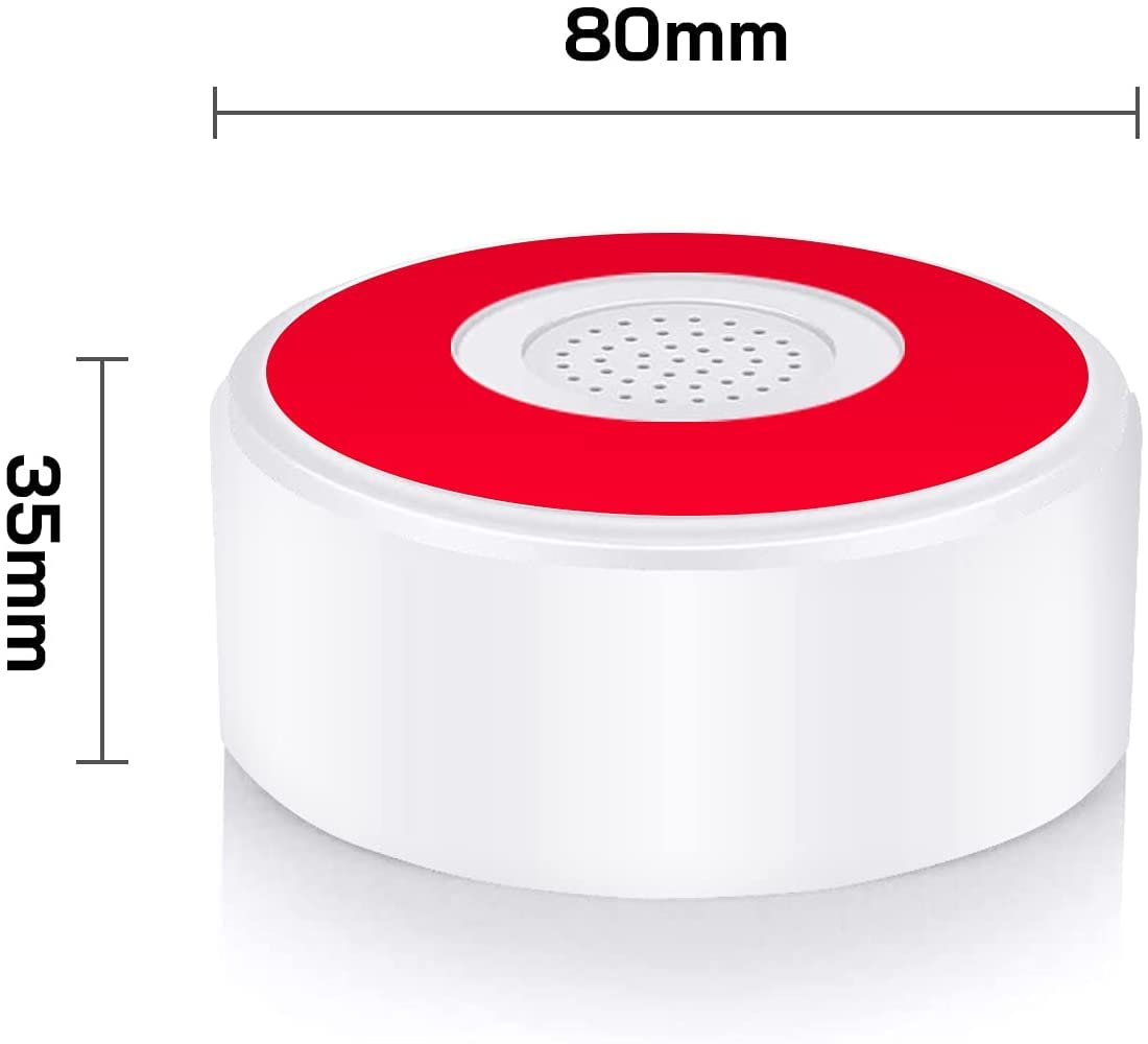 OUVOPO Indoor Siren Alarm with Strobe alerts, Smart Siren, Support USB Charge and with Back up Battery