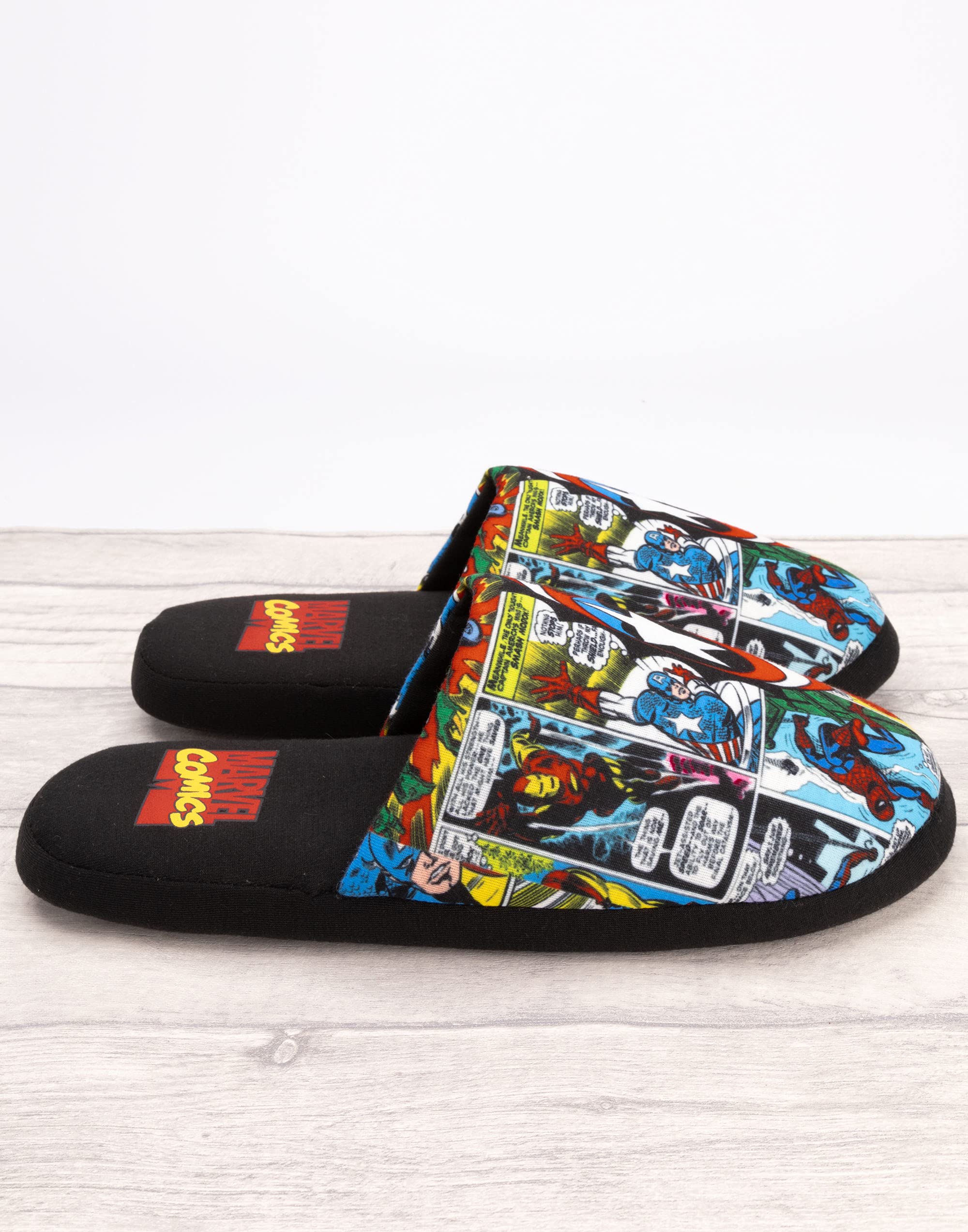 Marvel Avengers Slippers Comic Mens Slip On House Shoes Loafers 9-10 UK