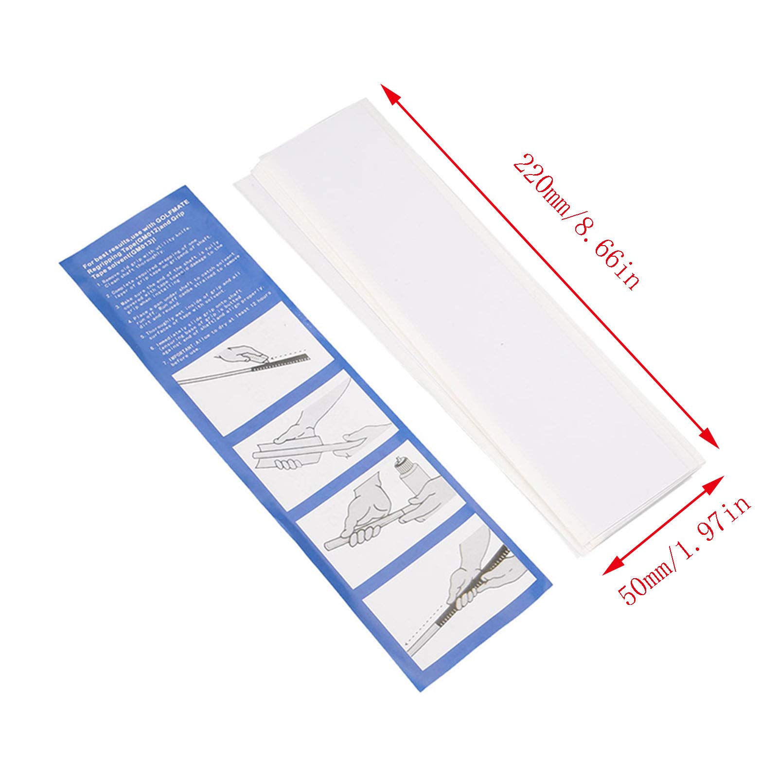 ITROLLE Golf Grip Tape 13PCS 5 x22cm/2x9inch Strong Adhesiveness Double Sided Club Tape Strips For Golf Grip Set Golf Rubber Strips