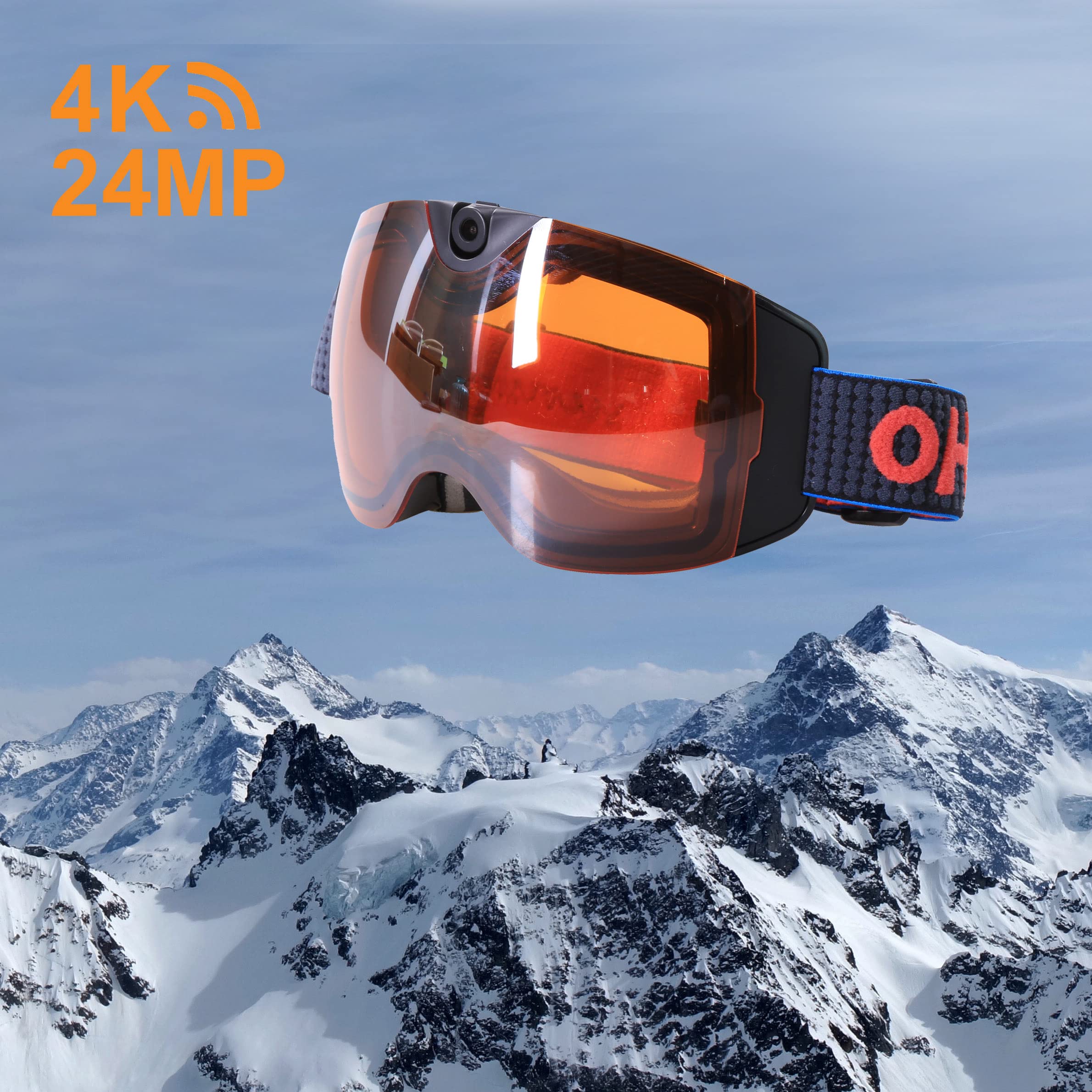OhO 4K Smart Ski Goggles, WiFi Camera Snowboard Goggles with UV Protection, Anti Fog (Men/Women)