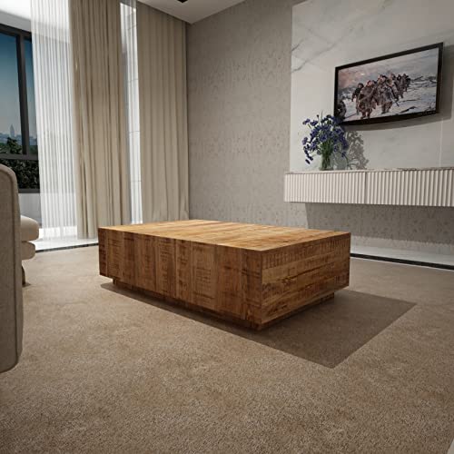 HomSof 100% Solid Wood Trunk Coffee Table, Style 6
