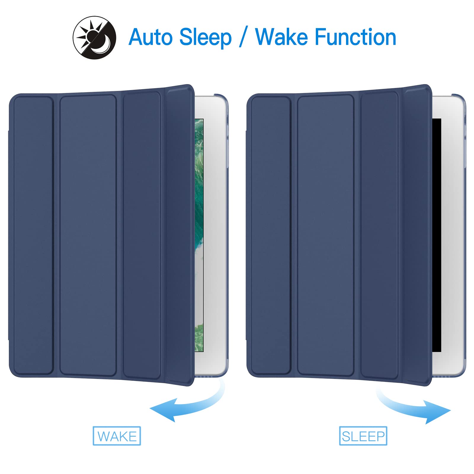 JETech Case for iPad 2 3 4 (2012/2011 Model), Not for iPad Air or iPad Air 2, Smart Cover with Auto Sleep/Wake (Navy)