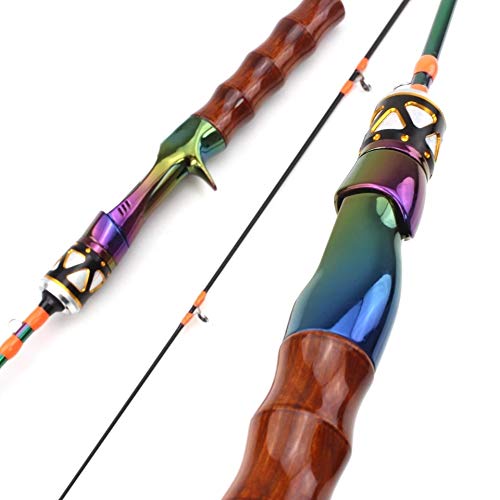 LHLLHL Colorful Carbon Ul Spinning Rod 1.68m 3-7g Ultralight Casting Rod Light Lure Fishing Rod Solid Tips Pole ( Color : Casting Rod )