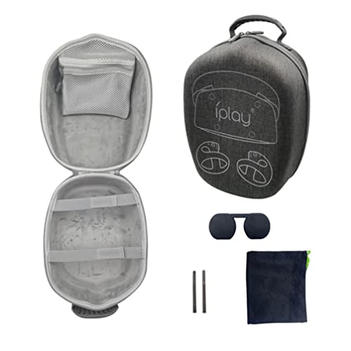 Onseuk Compatible with PS VR2 Portable Handheld Zipper Storage Bag EVA Protection Hard Bag with Lens Protection Cover&Small Storage Bag