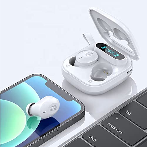 Wireless Dual Ear Bluetooth Headset Motion Waterproof Intelligent Noise Reduction Fingerprint Control Built-in Voice Assistant Portable Sports Waterproof Earphone for Work